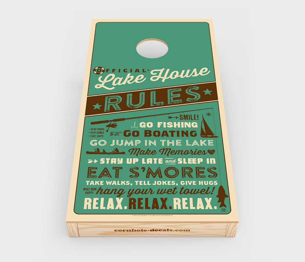 Lake House Rules Cornhole Wrap Design – Chuggles Cornhole